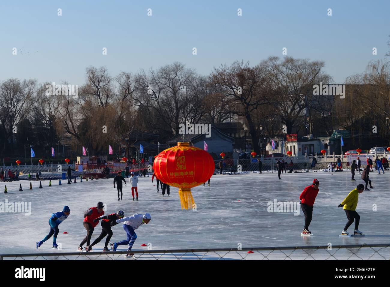 BEIJING, CHINA - JANUARY 4, 2023 - People skate at Shichahai Ice Rink ...