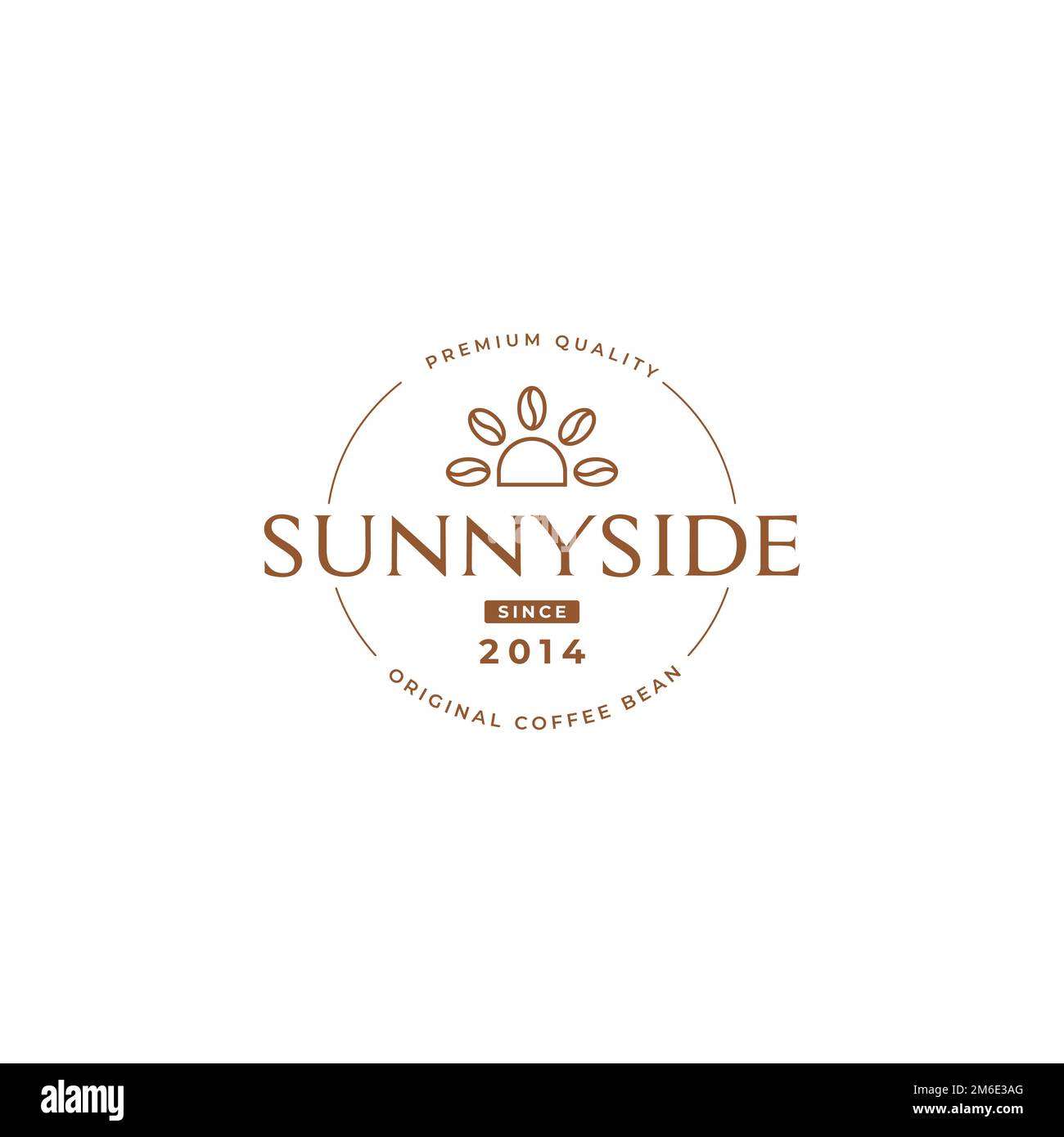 Vintage sun coffee shop logo with coffee beans. Suitable for cafe needs ...
