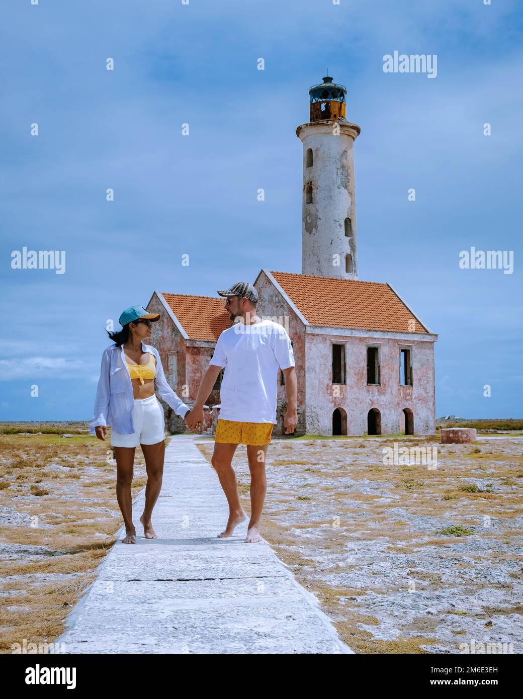 couple visit Island Klein Curacao in the Caribbean near the Island ...