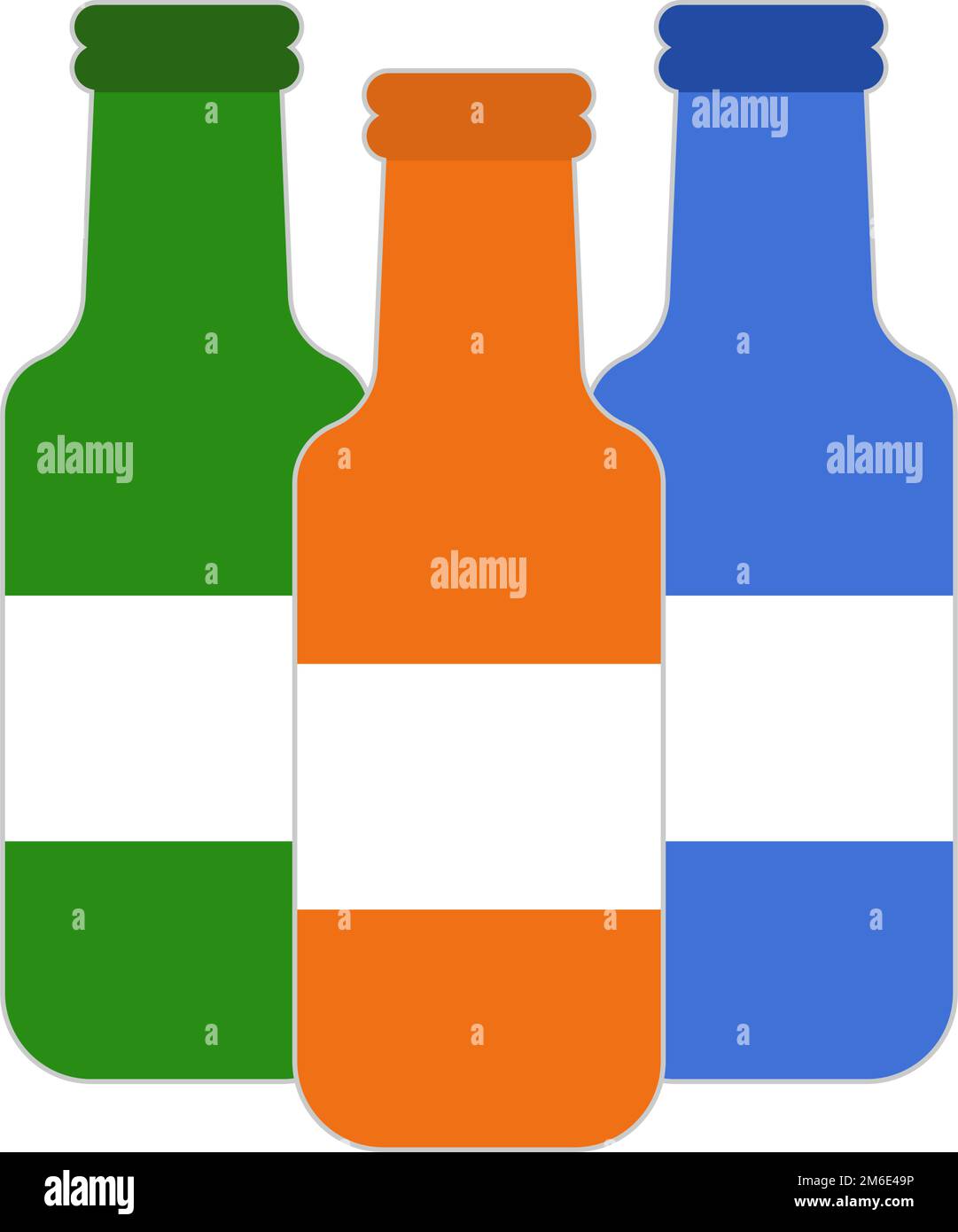 Three colorful bottle icons. Editable vector Stock Vector Image & Art ...