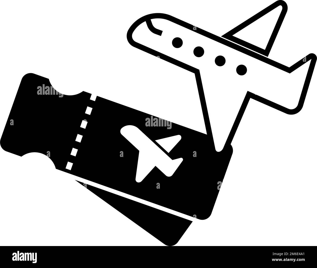 Airline ticket and airplane icon. International travel. Editable vector ...