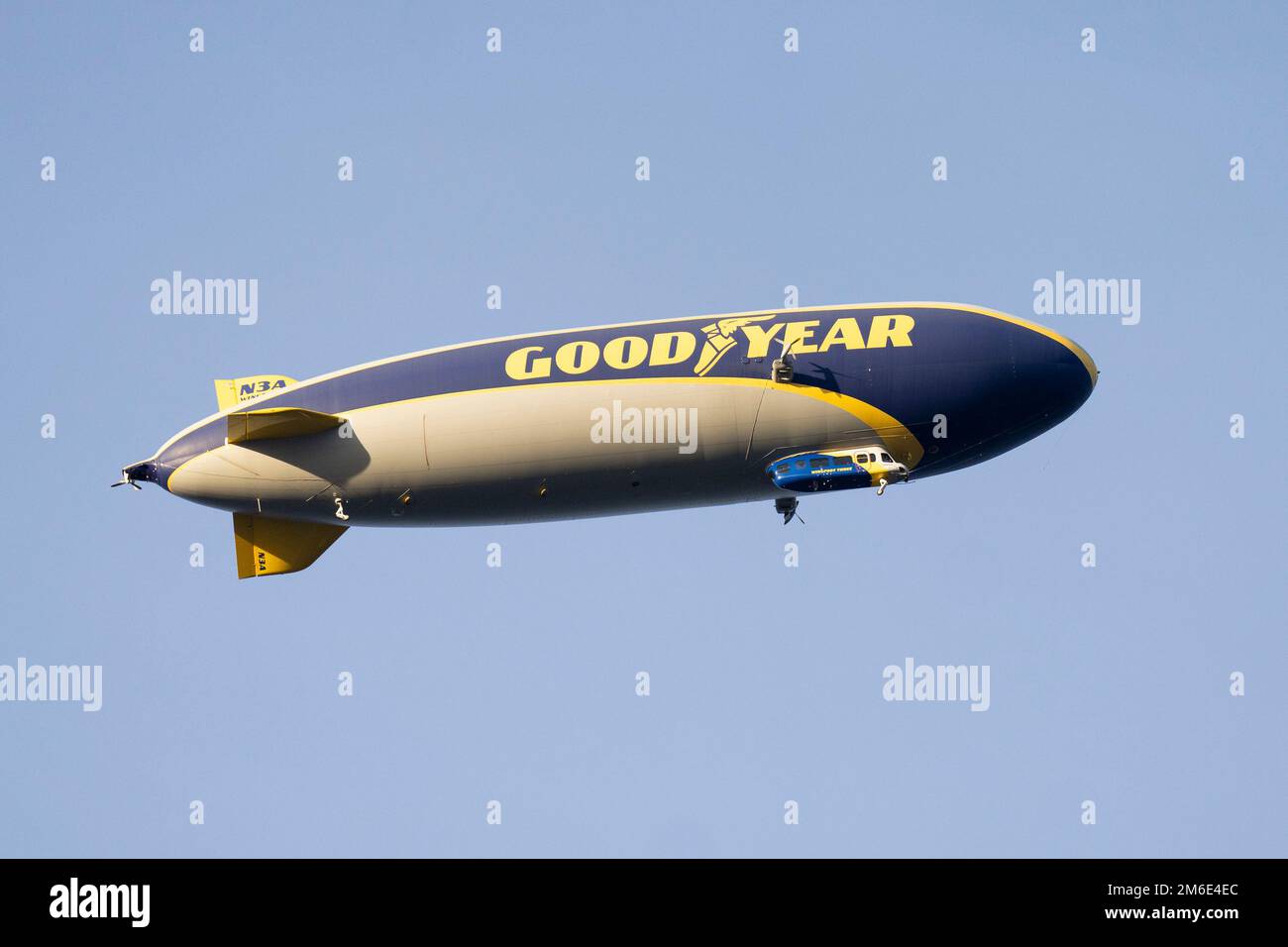 Rose Parade, Pasadena, USA A Goodyear Blimp flies over the 134th annual ...