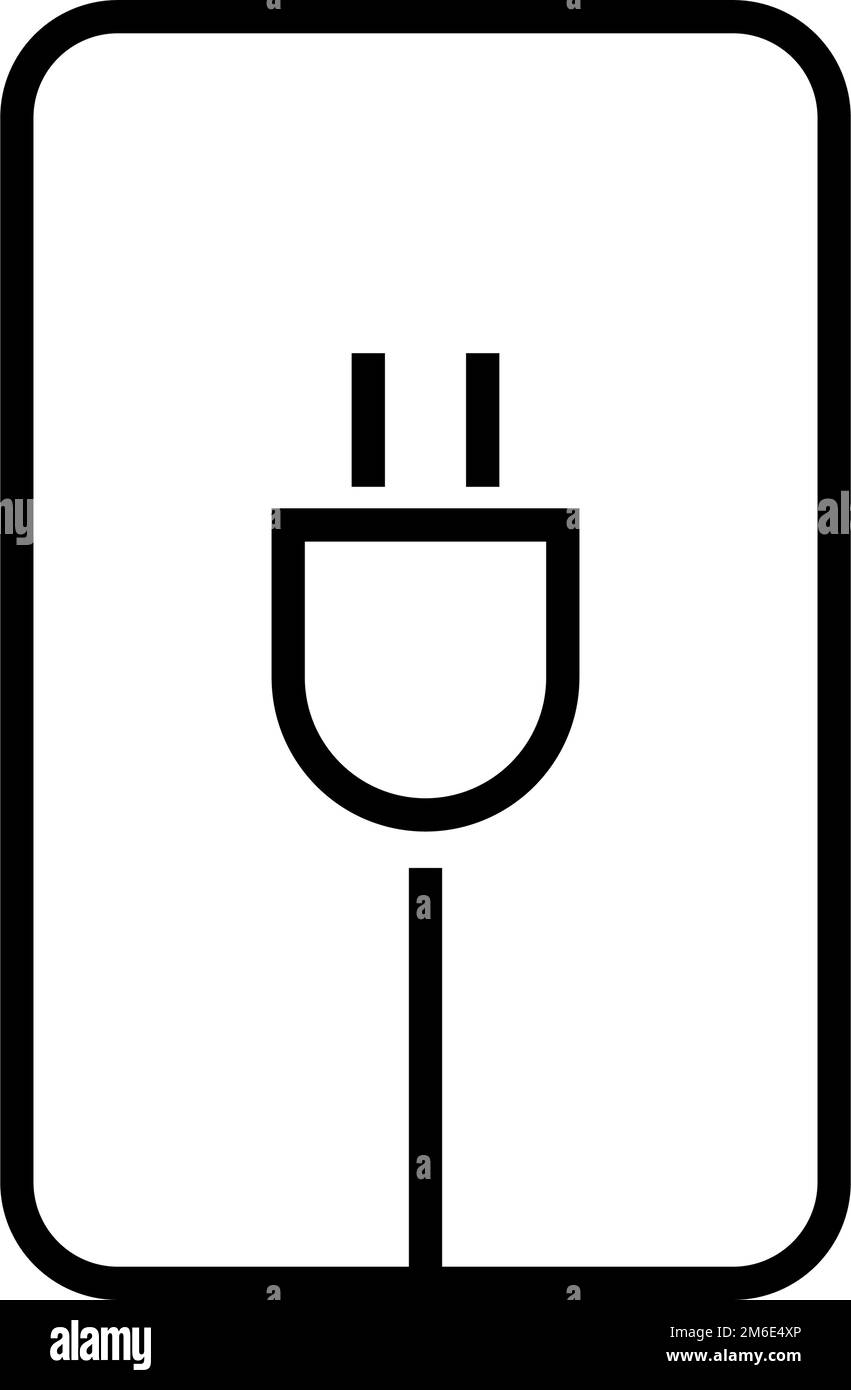 Smartphone charging icon. Outlet icon while charging. Editable vector ...