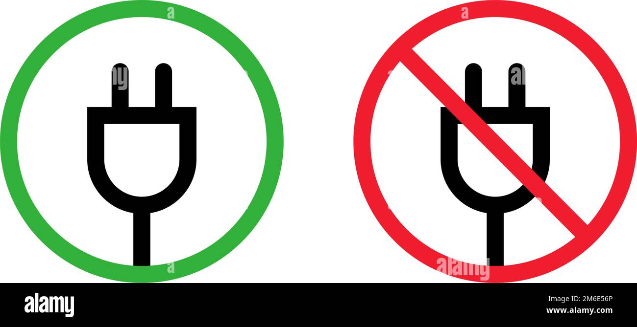 Charging plug allowed and charging plug prohibited. Plug allowed and ...