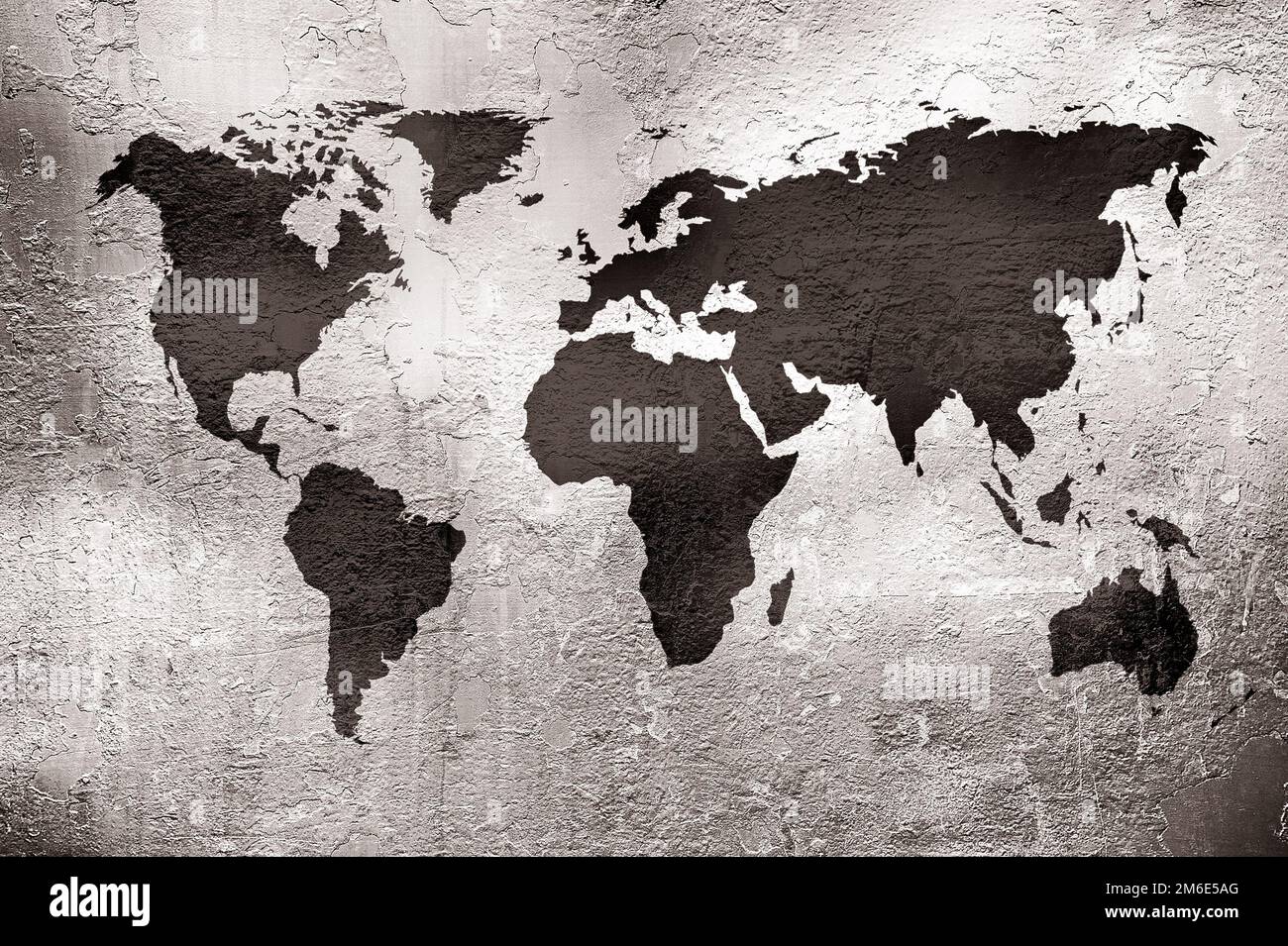 Grunge map of the world over metal texture Stock Photo - Alamy