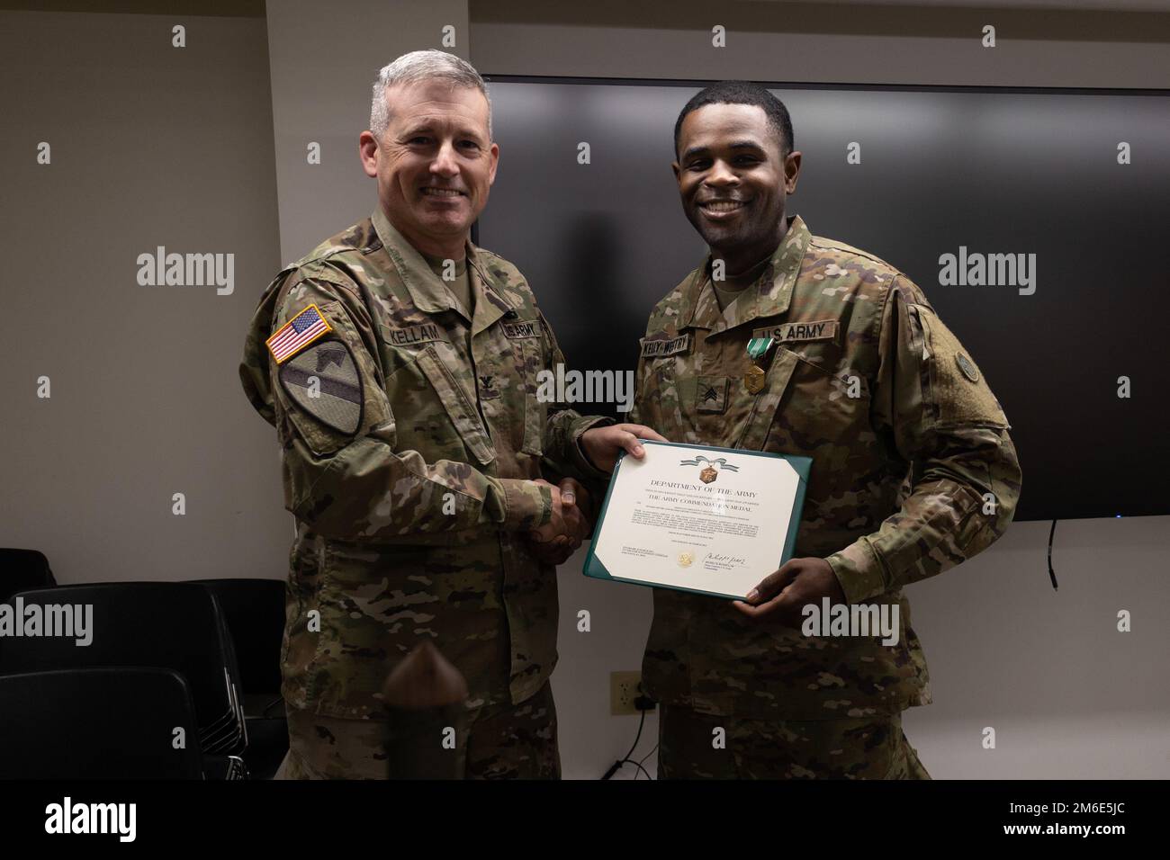 Col. Robert Kellman (left), chief of staff, 1st Theater Sustainment ...