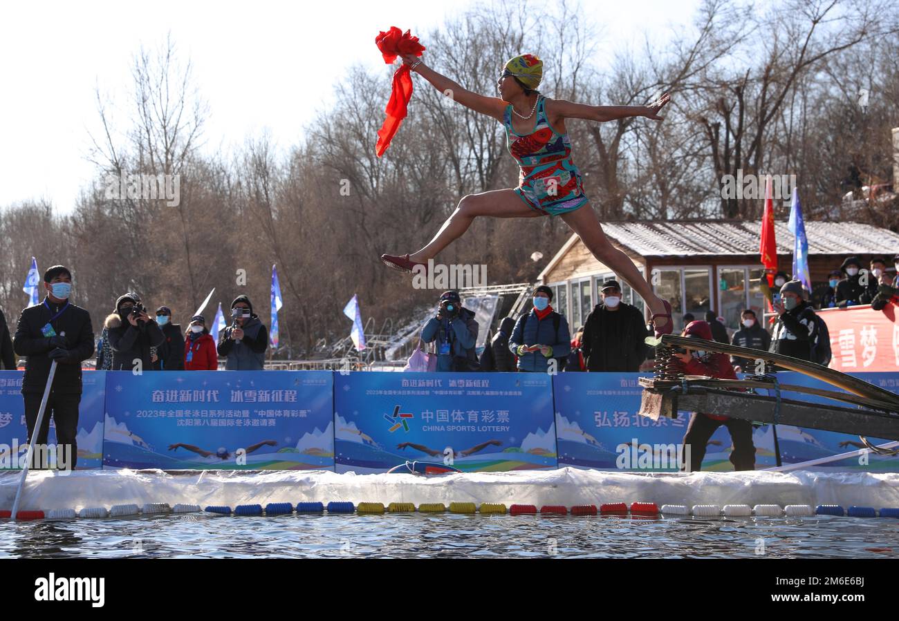 Winter swimmers gathered on the bank of the Hun River for a fancy ...