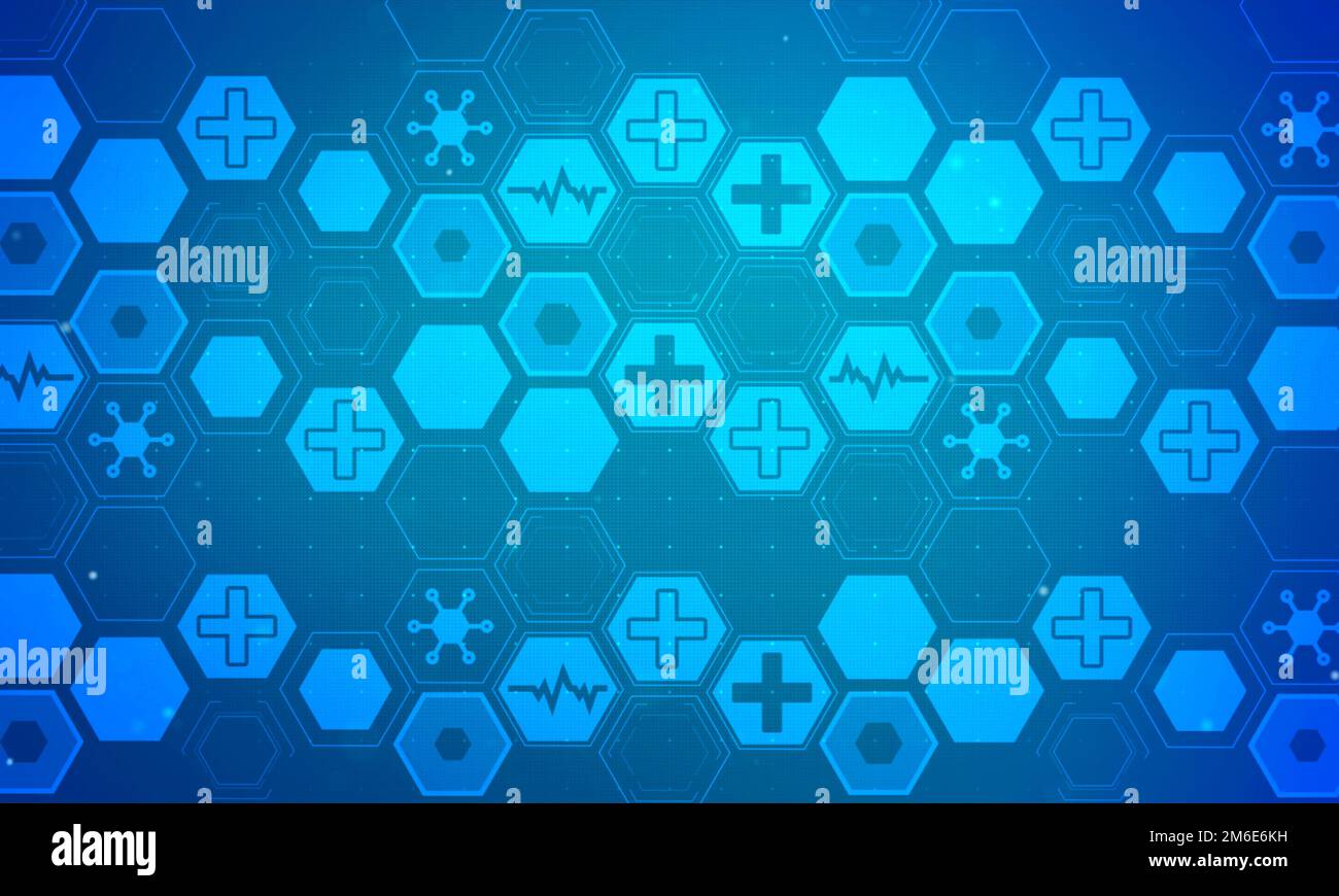 Hexagon Health Plus Pattern Background Concept Stock Photo - Alamy