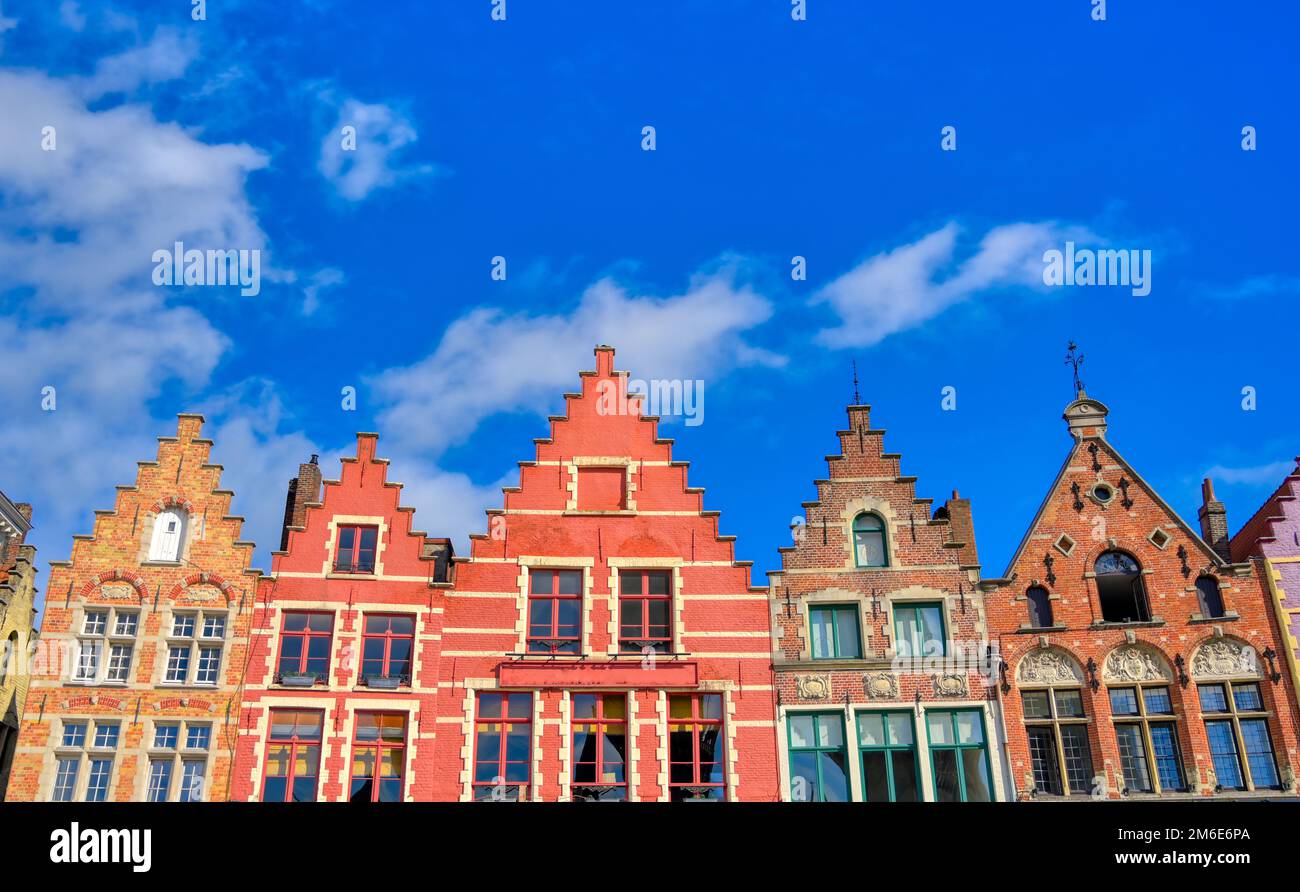 The historical city center and Market Square (Markt) in Bruges (Brugge ...