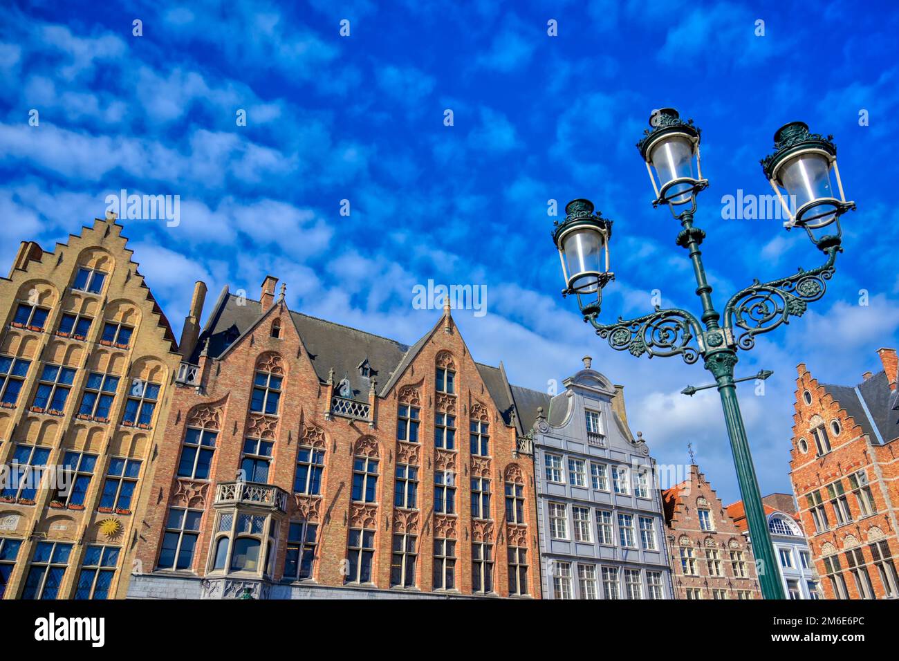 The historical city center and Market Square (Markt) in Bruges (Brugge ...