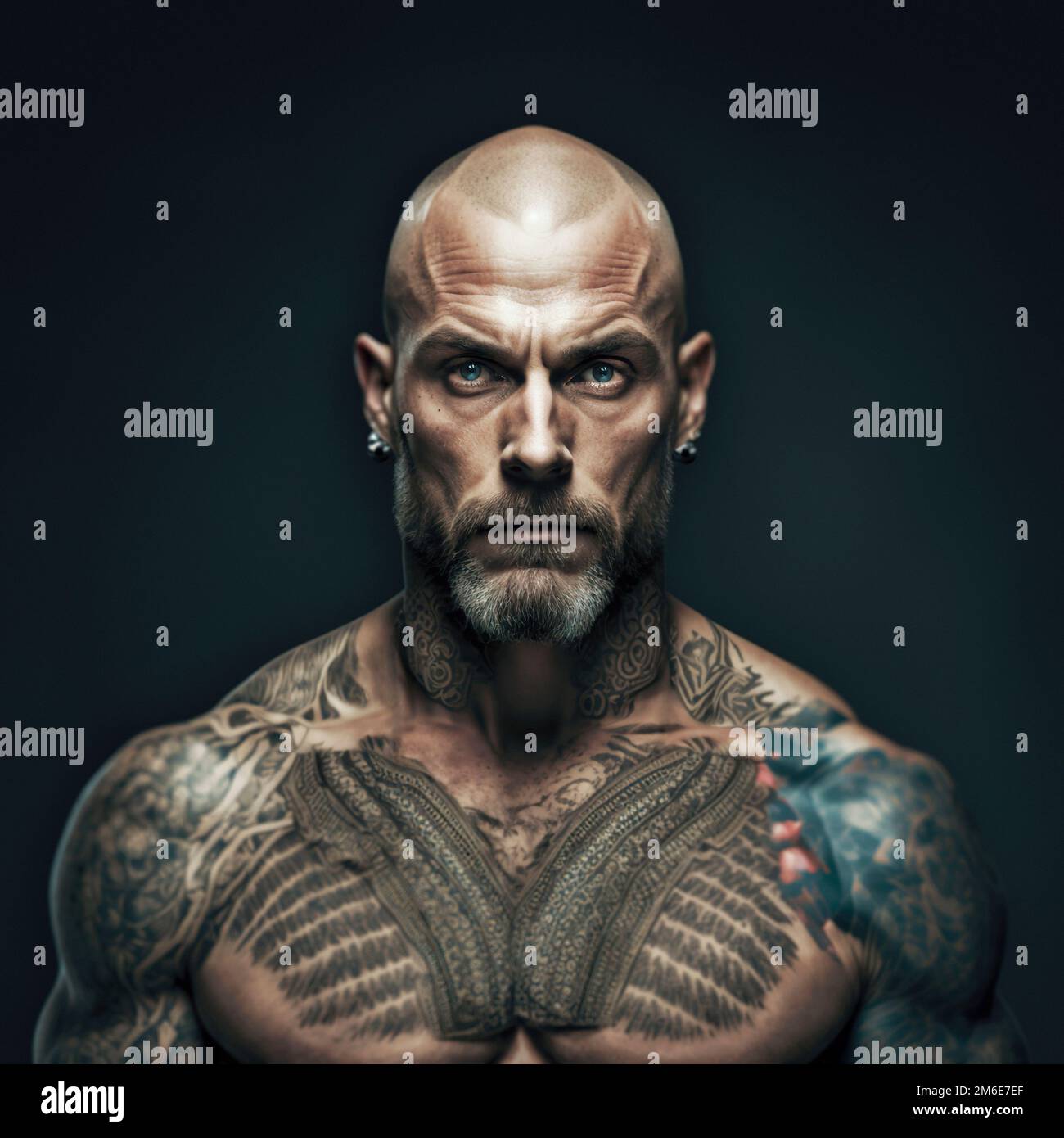 Bald tattoo head hi-res stock photography and images - Alamy