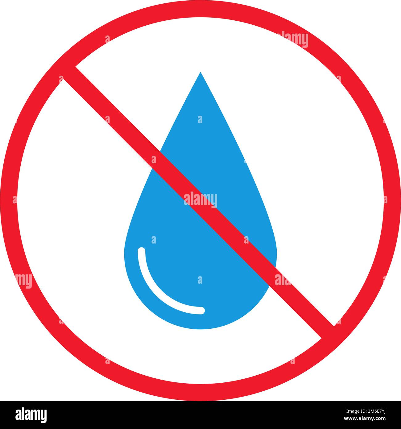 Water prohibition sign. Water supply and moisture. Editable vector ...