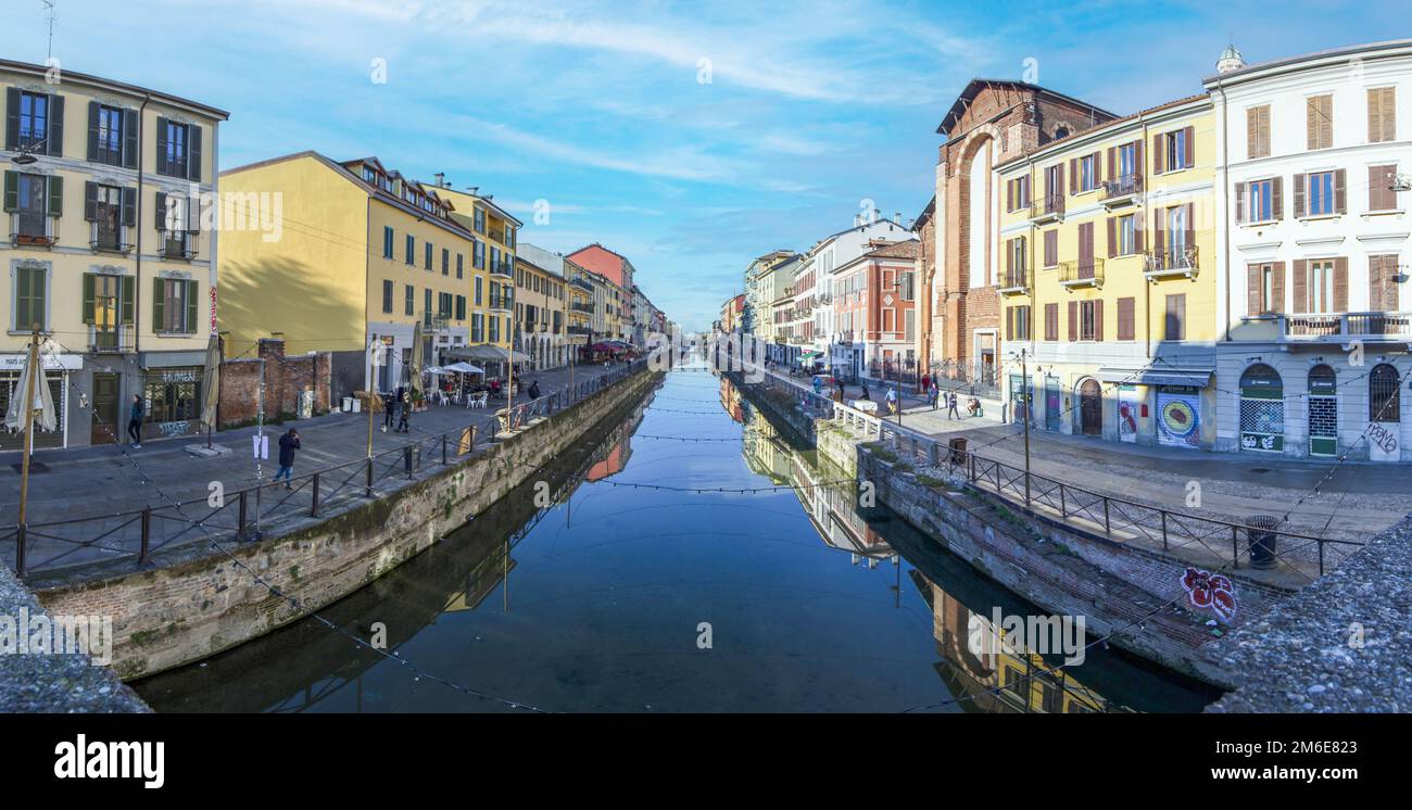 A system of interconnected canals in and around Milan, the Navigli date ...