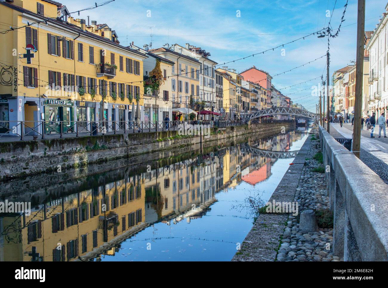 A system of interconnected canals in and around Milan, the Navigli date ...