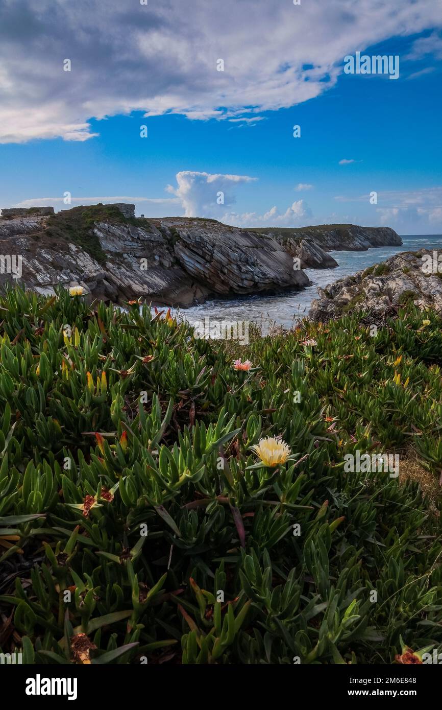 Baleal, Portugal - Rock Formations on the Atlantic Ocean waters with ...
