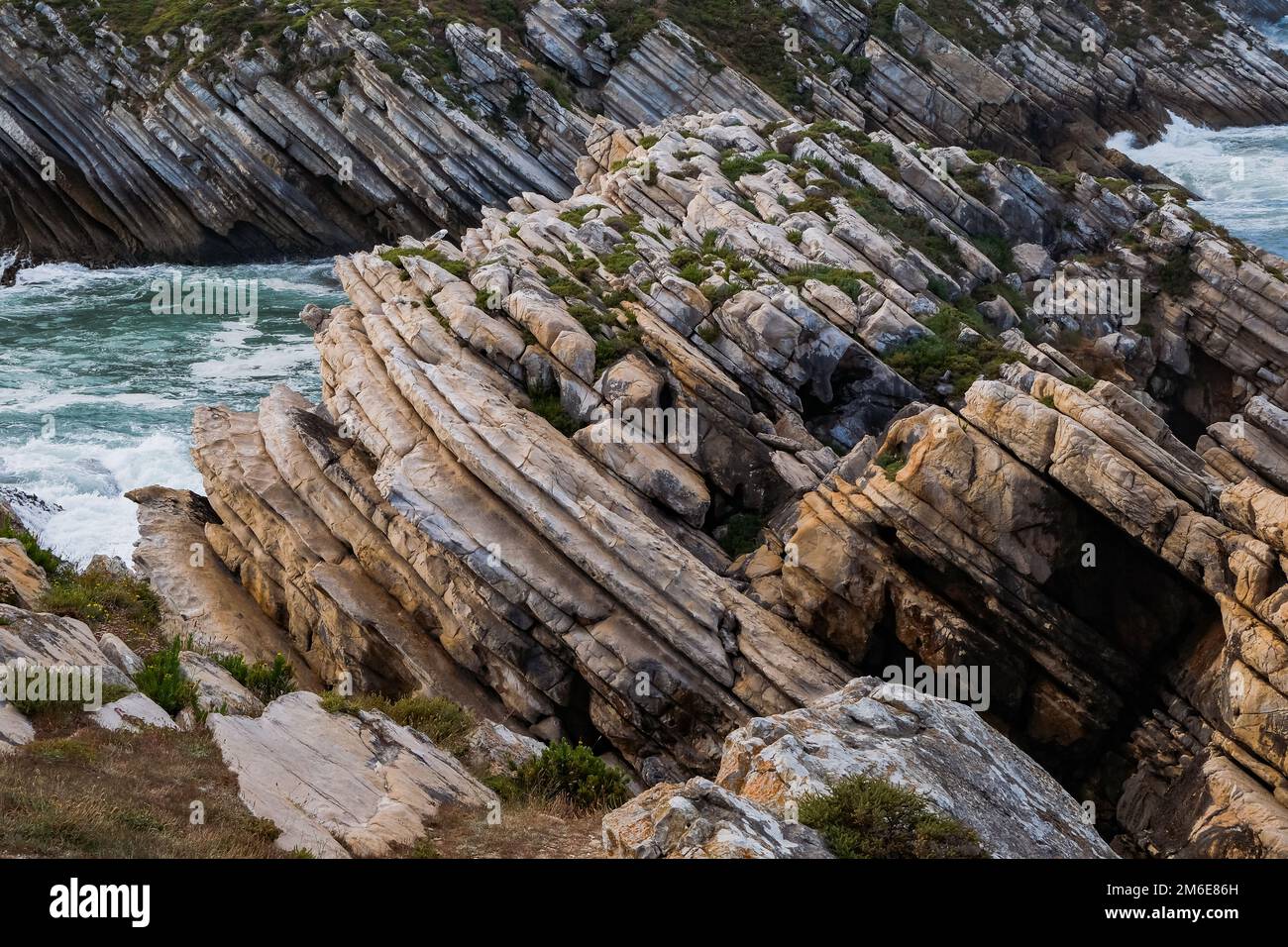Baleal, Portugal - Rock Formations on the Atlantic Ocean waters with ...