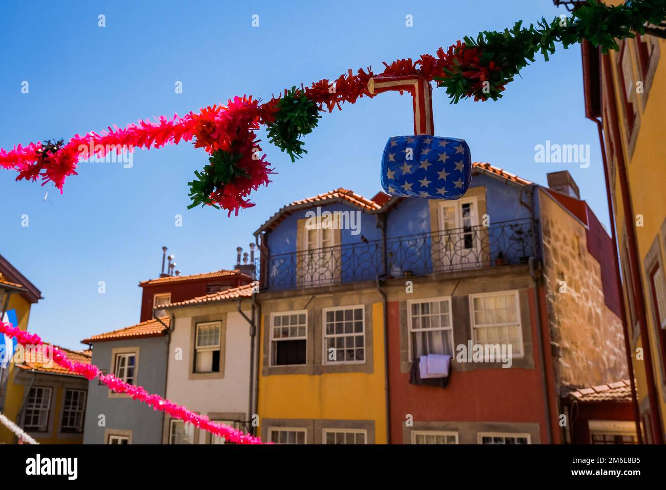 Porto, Portugal - Small Cobblestone Square with Traditional Colorful ...