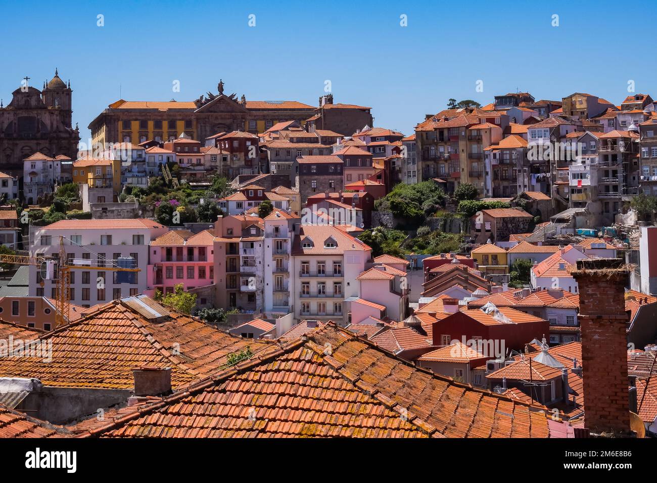 Porto, Portugal - Traditional Colorful Houses with Orange Tiled Rooftop ...