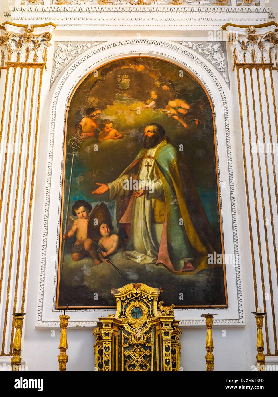 Oil painting on canvas depicting San Martino Vescovo (1855) by the ...