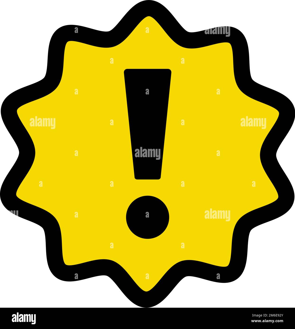 Warning icon with zigzag balloon. Danger sign. Warning alert. Editable ...