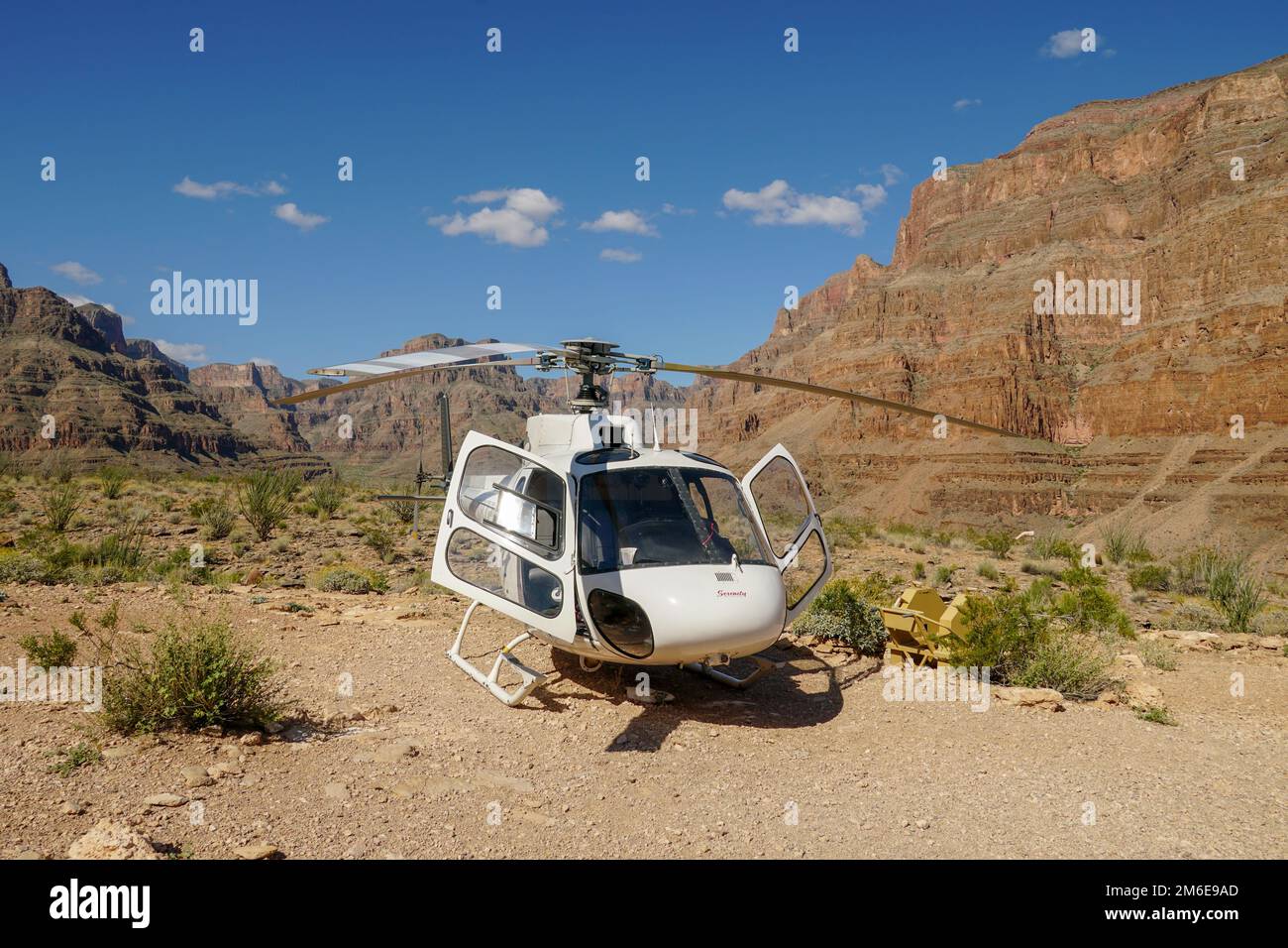 Helicopter for sightseeing tour of Grand Canyon National Park. Arizona ...