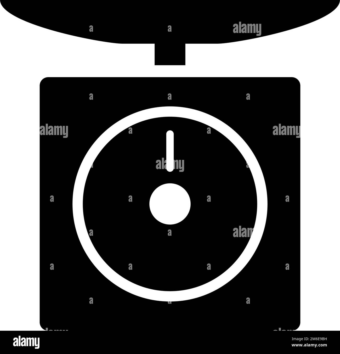 Kitchen scale silhouette icon. Weighing. Kitchen tool. Editable vector ...