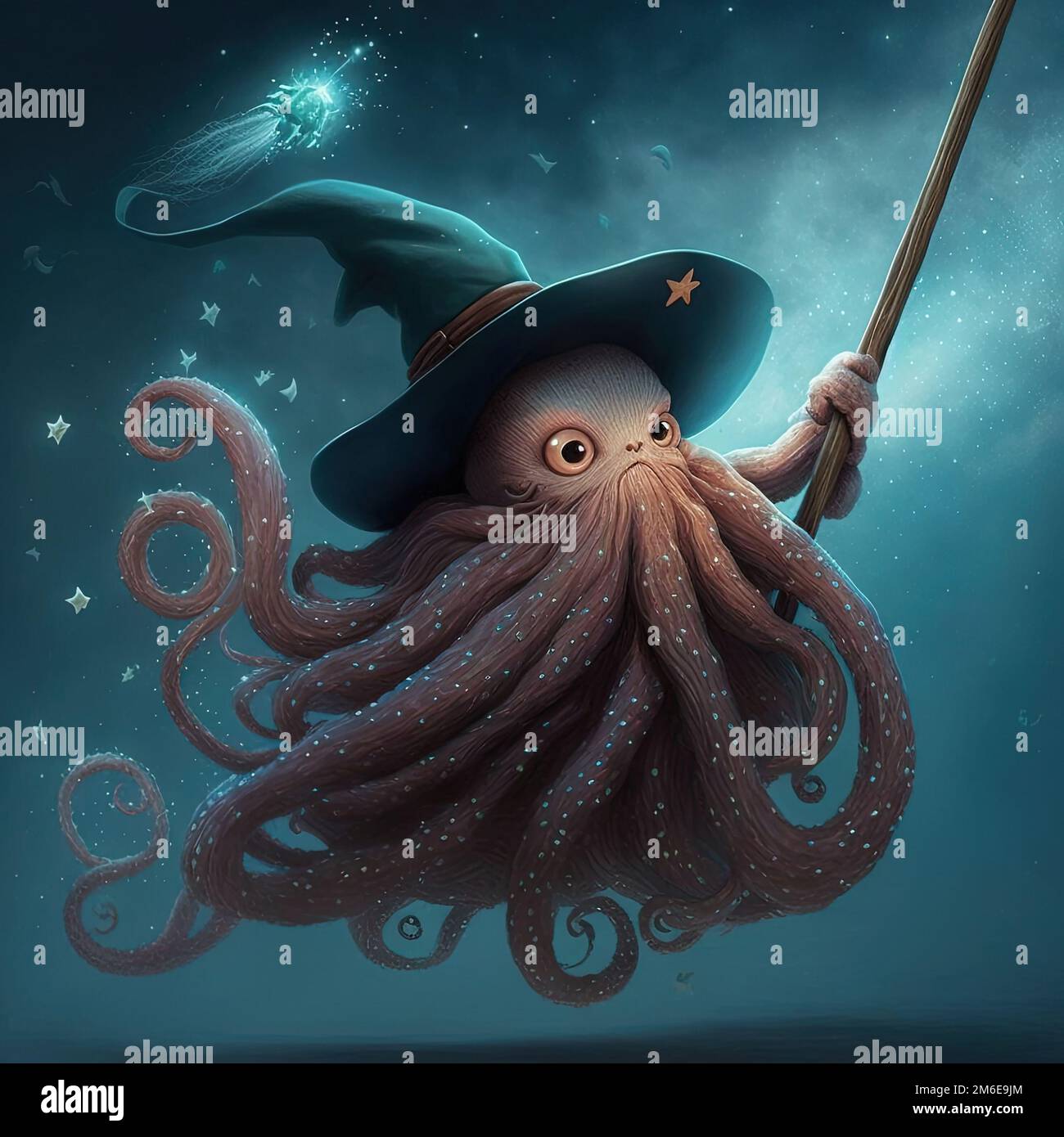 Cartoon witch riding broomstick hi-res stock photography and images - Alamy