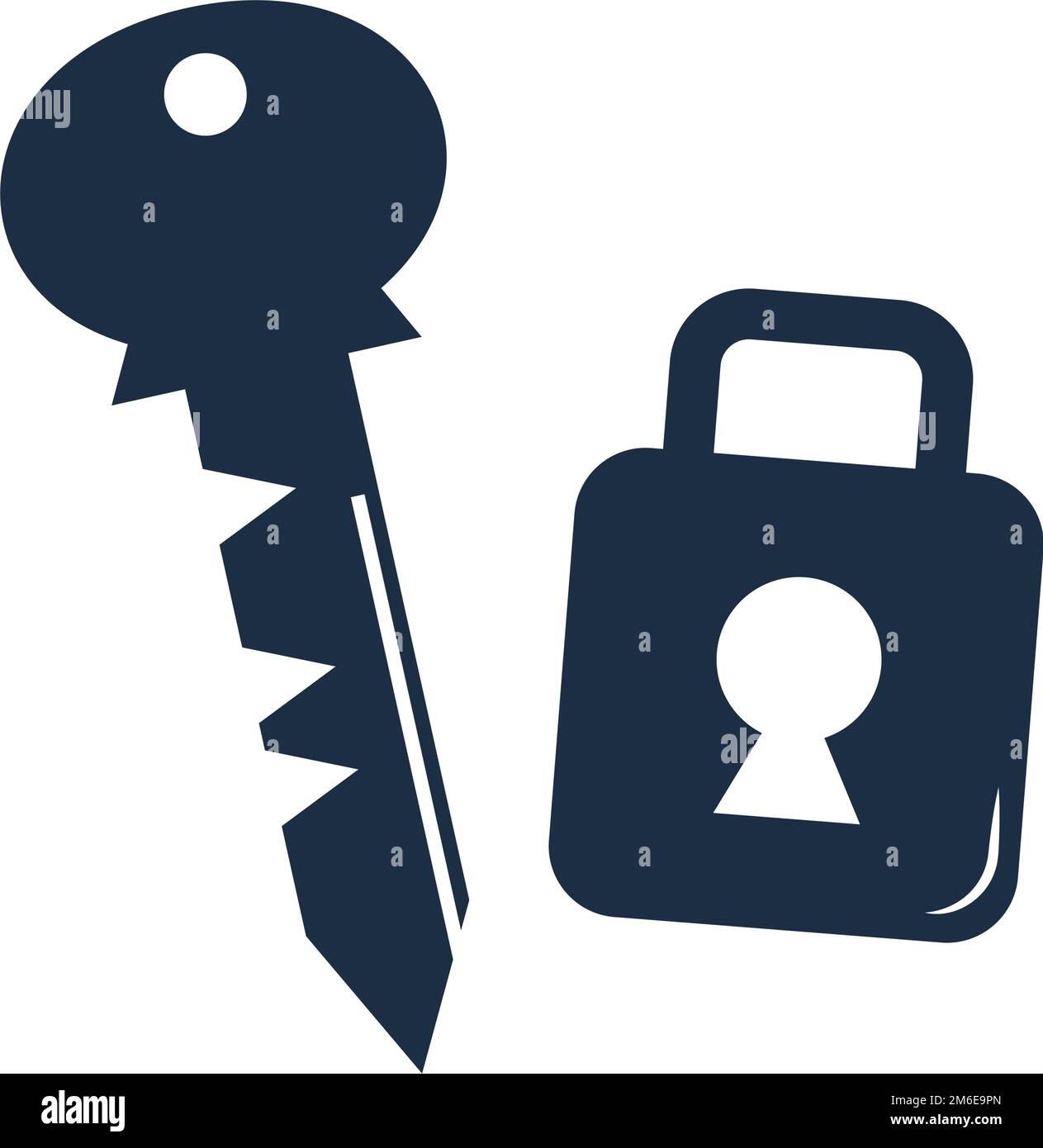Key and padlock silhouette icon. Security. Safety. Editable vector ...