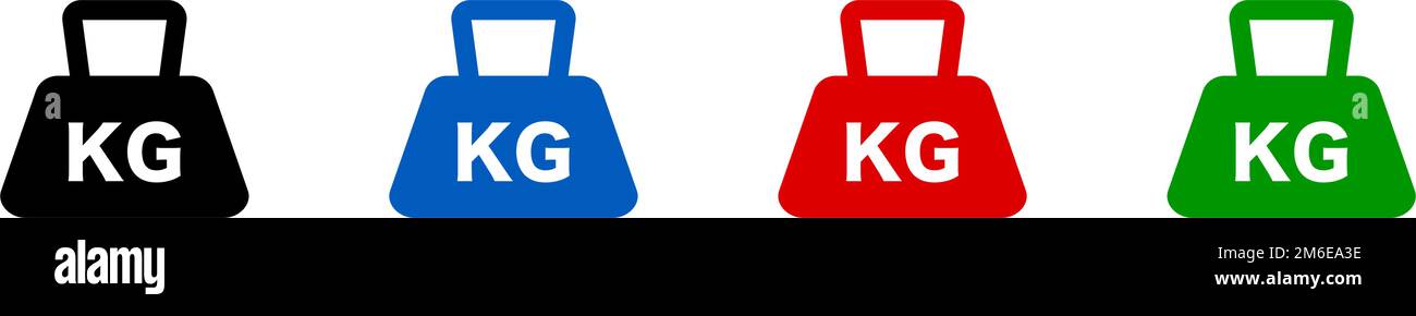 KG weight icon set. Editable vector Stock Vector Image & Art - Alamy