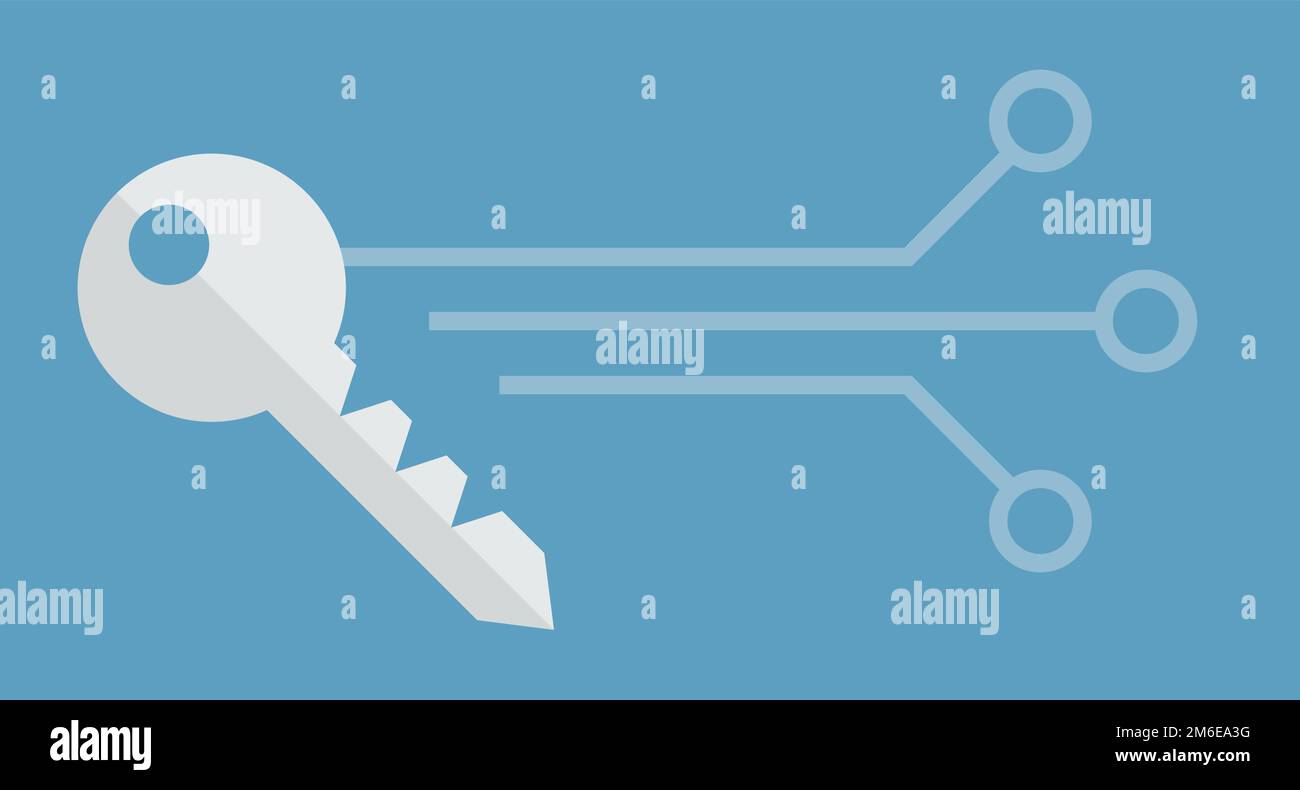 Digital key and cyber background. Security and technology. Editable ...