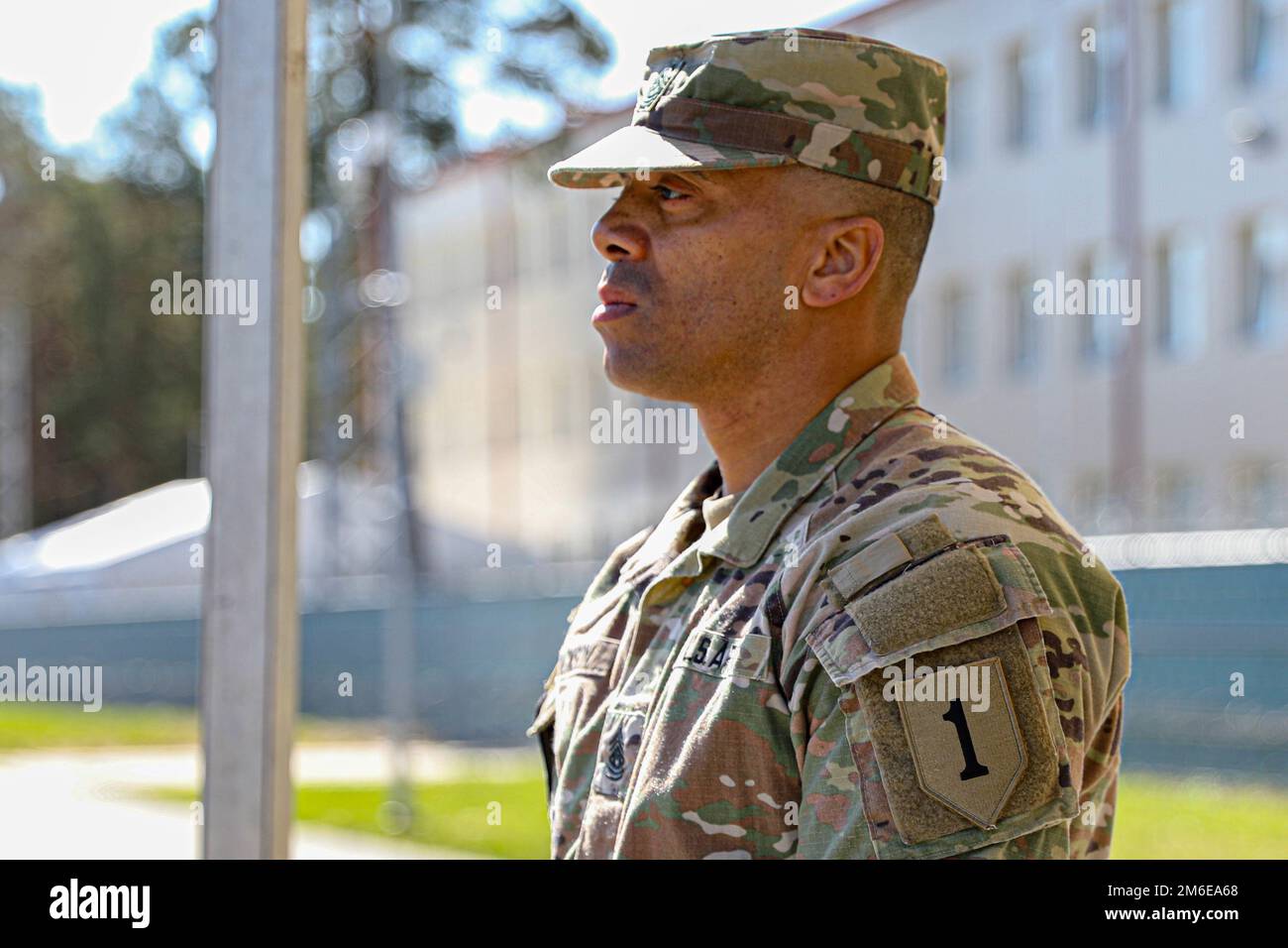 U.S. Army Command Sgt. Maj. Rickey G. Jackson watches as the rehearsal ...