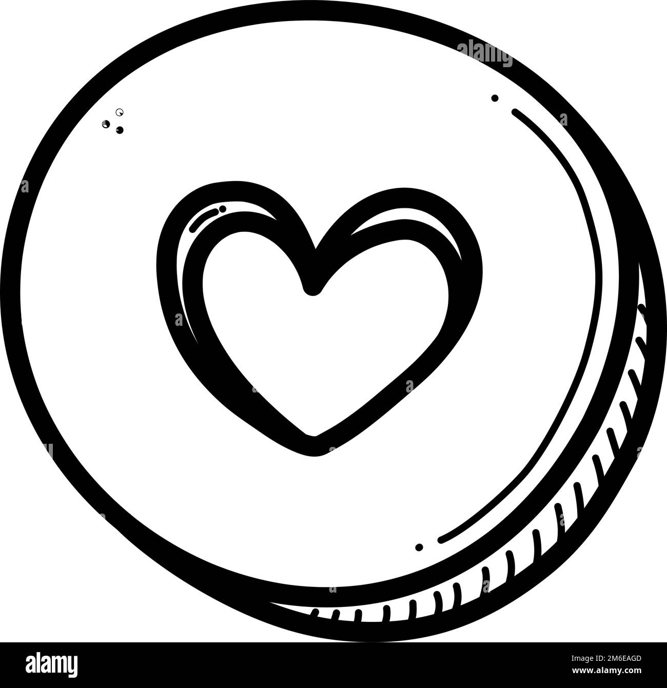 Valentines day decorated doodle cookie. Gingerbread heart cookie vector ...