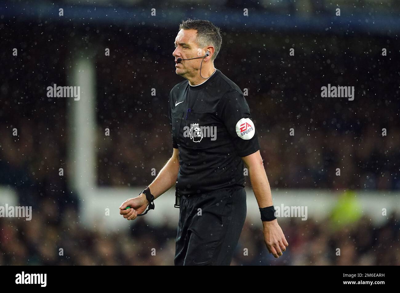 Referee Andre Marriner during the Premier League match at Goodison Park ...
