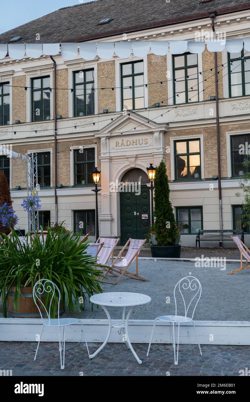 Lund city hall and town square decorated during summer in Sweden Stock ...