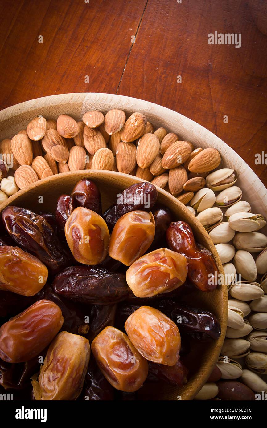 Set of nuts and dried fruits Stock Photo - Alamy