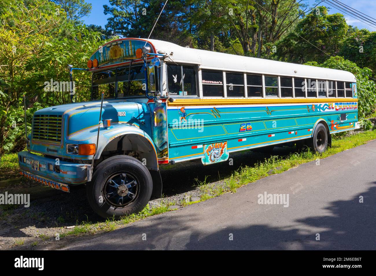 Costa Rica colorful school bus Stock Photo - Alamy