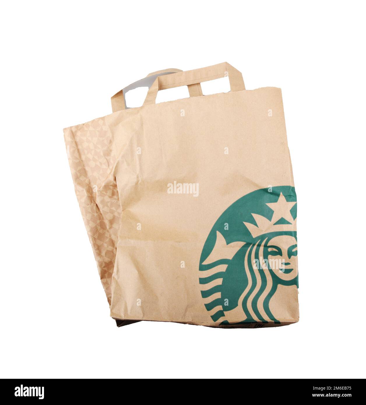 Pomorie, Bulgaria - July 14, 2020: Cardboard package with the logo of ...