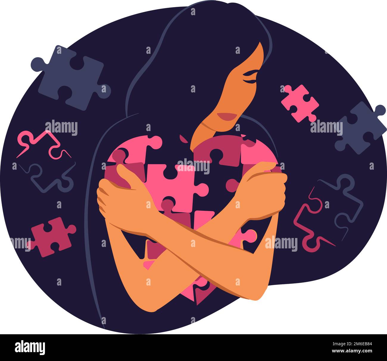 Behaviour concept sad woman Stock Vector Images - Alamy