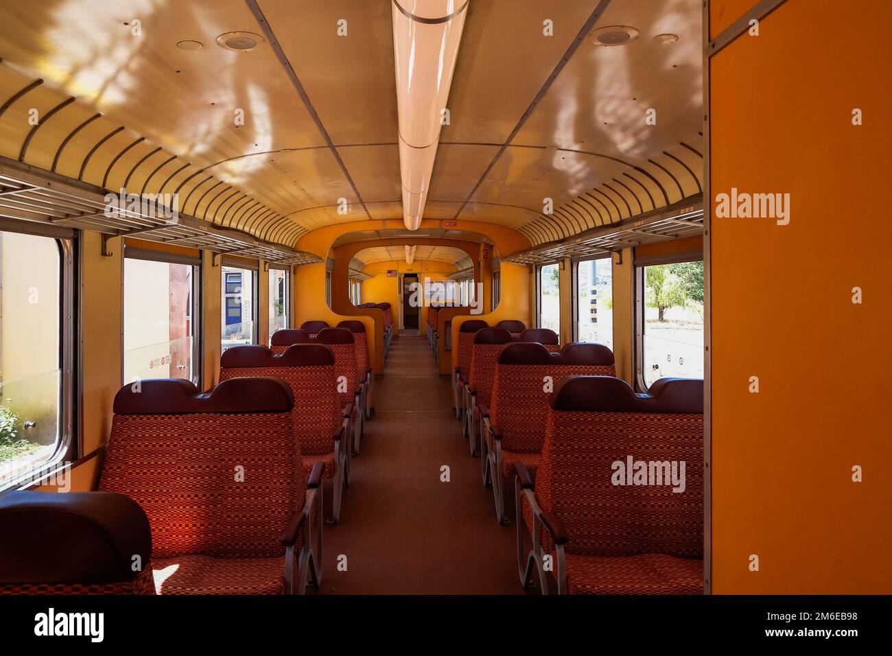 Colorful Historical Train in The Valley of the River Douro, Portugal ...