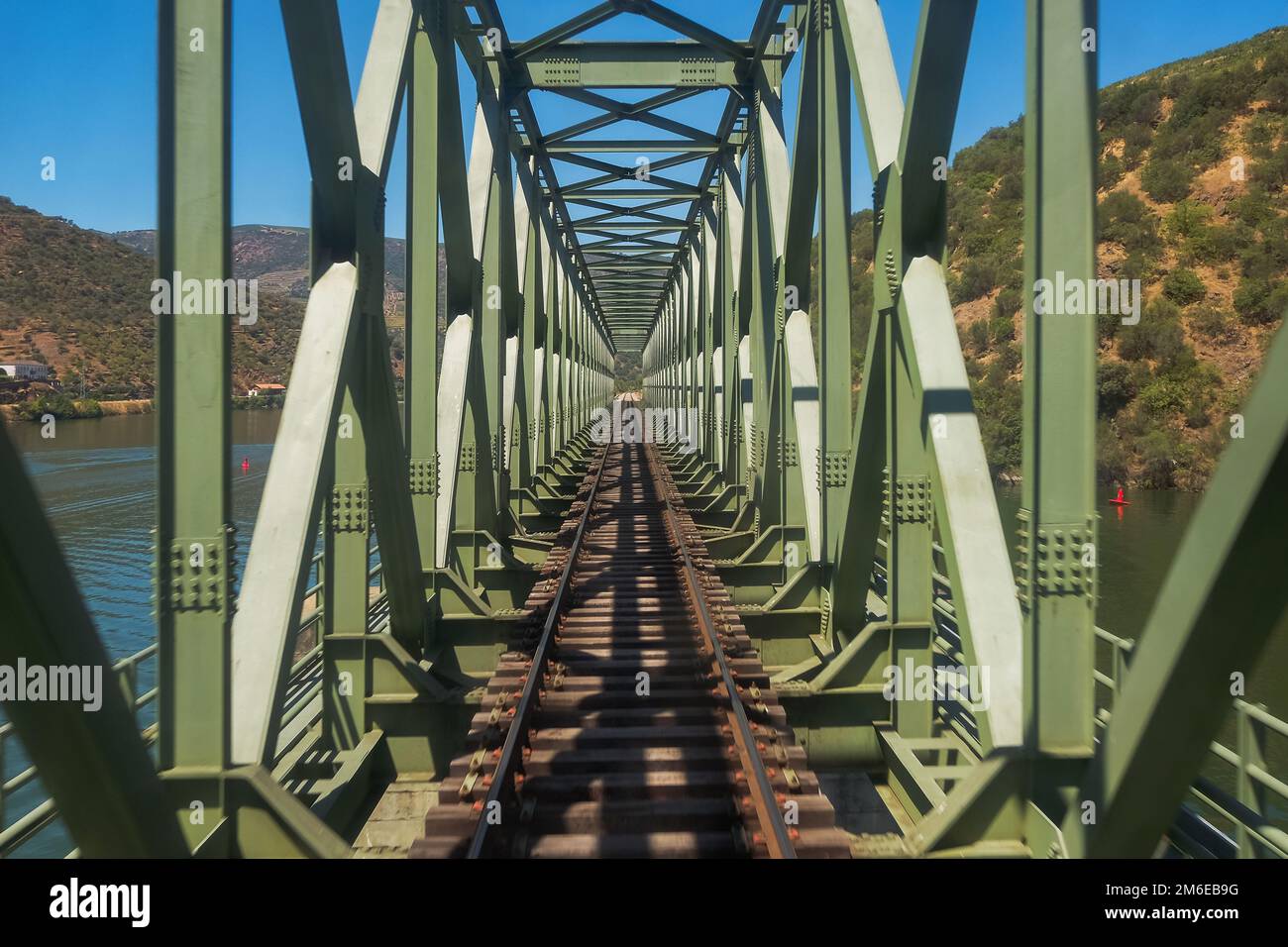 Iconic Railroad Iron Bridge in The Valley of the River Douro, Portugal ...