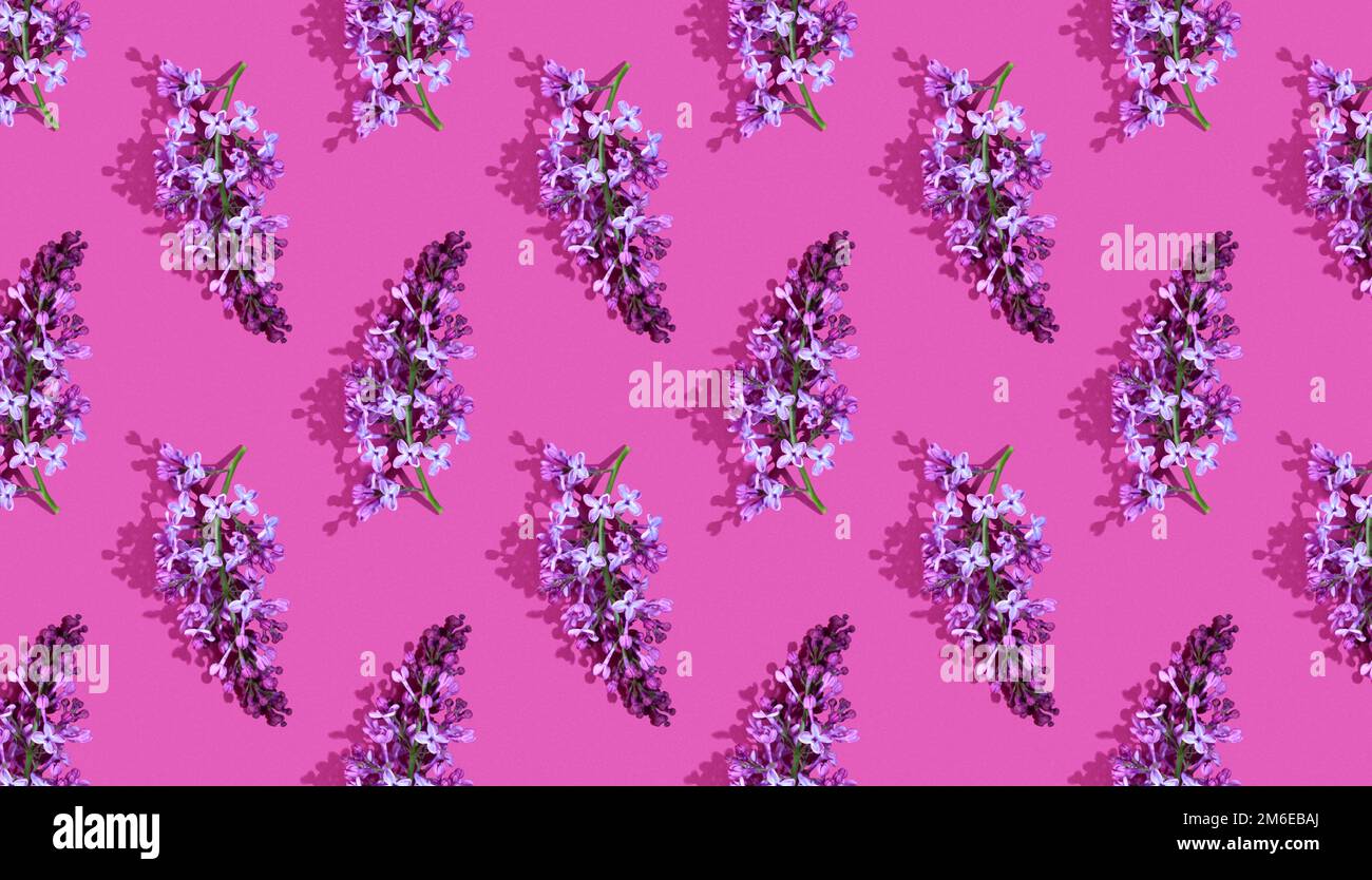 Trendy isometric Seamless continuous pattern with spring lilac flowers ...
