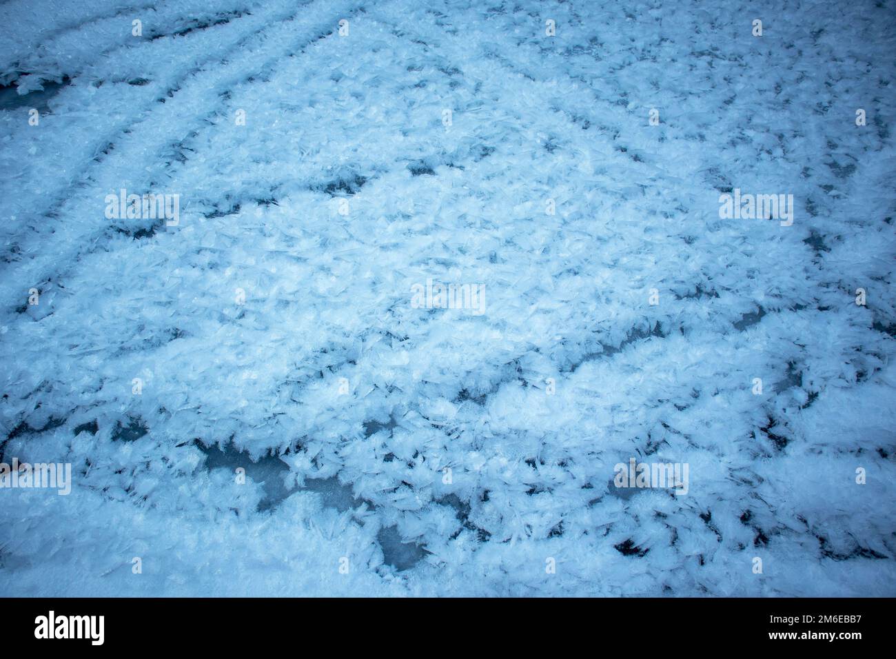 snow patterns on lake ice Stock Photo - Alamy