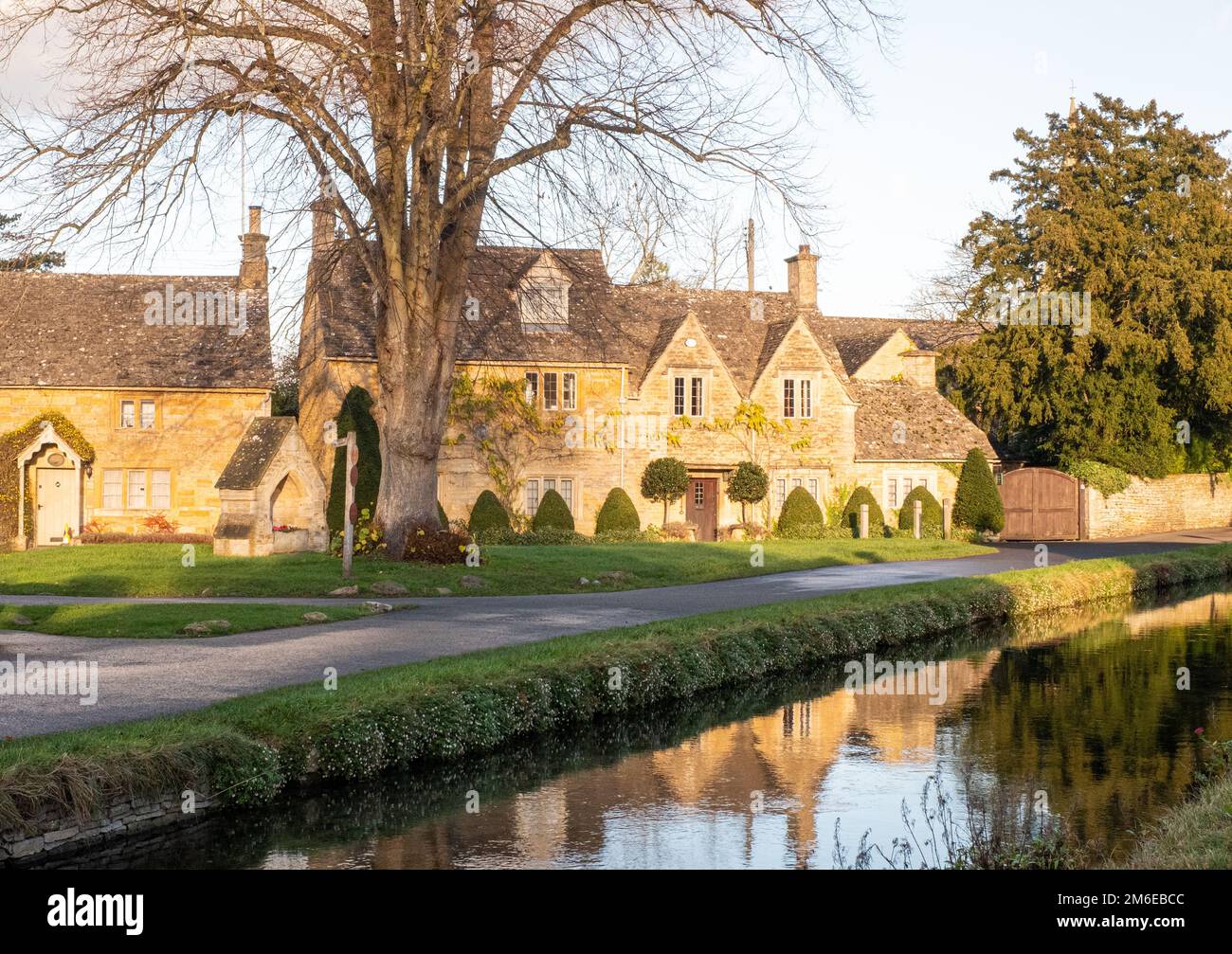 A beautiful shot of the Lower Slaughter buildings in the Cotswolds ...