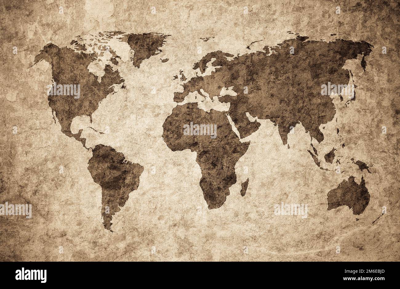 Grunge map of the world Stock Photo - Alamy