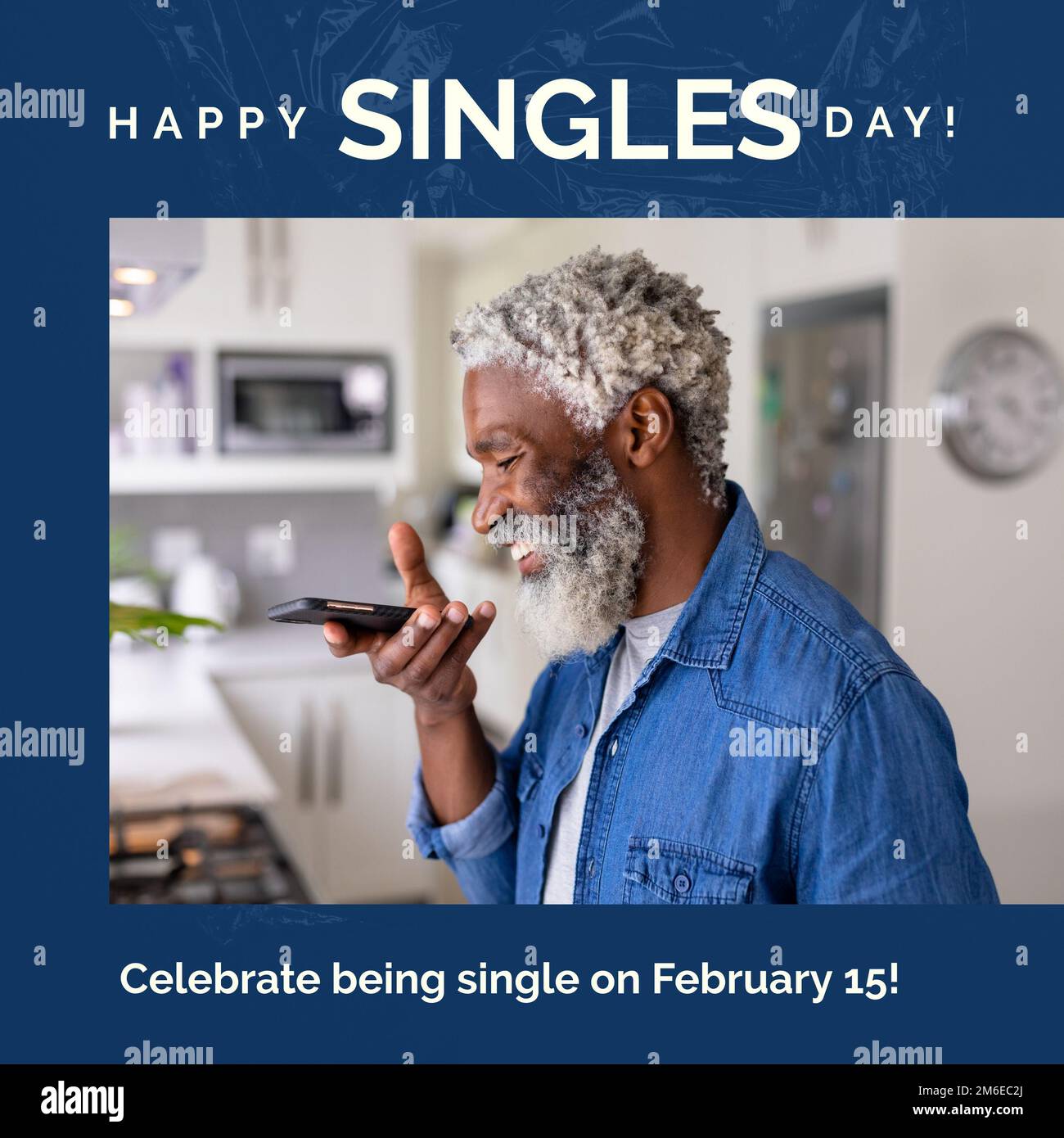 Happy singles day and celebrate being single on february 15 text over ...