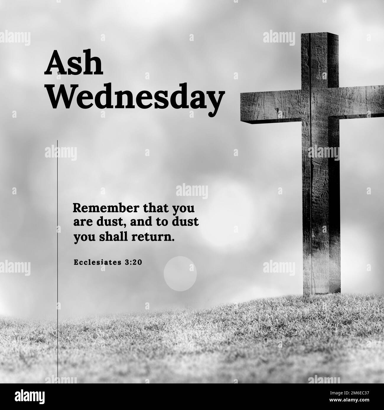 Cross on land with ash wednesday, remember that you are dust, and to ...