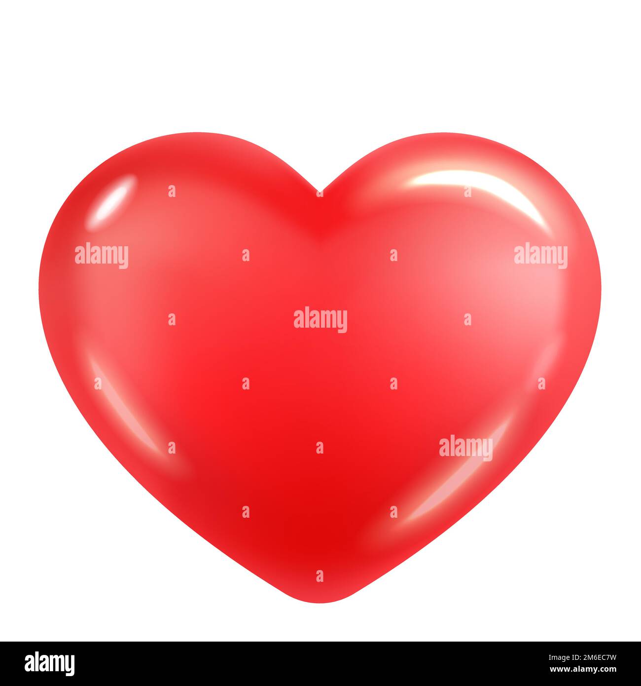 Red heart for Valentines day on white background. Vector illustration ...