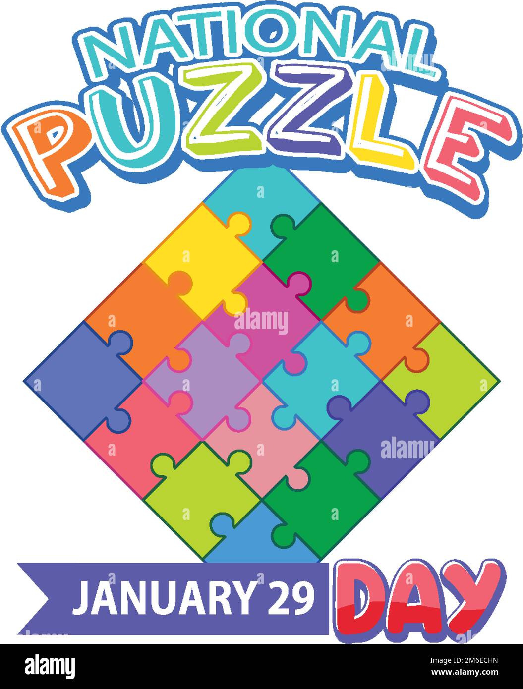 National Puzzle Day Banner Design illustration Stock Vector Image & Art ...
