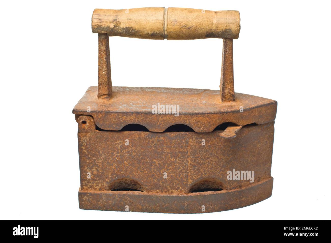 Old vintage Russian Soviet rusty iron isolated on a white background ...