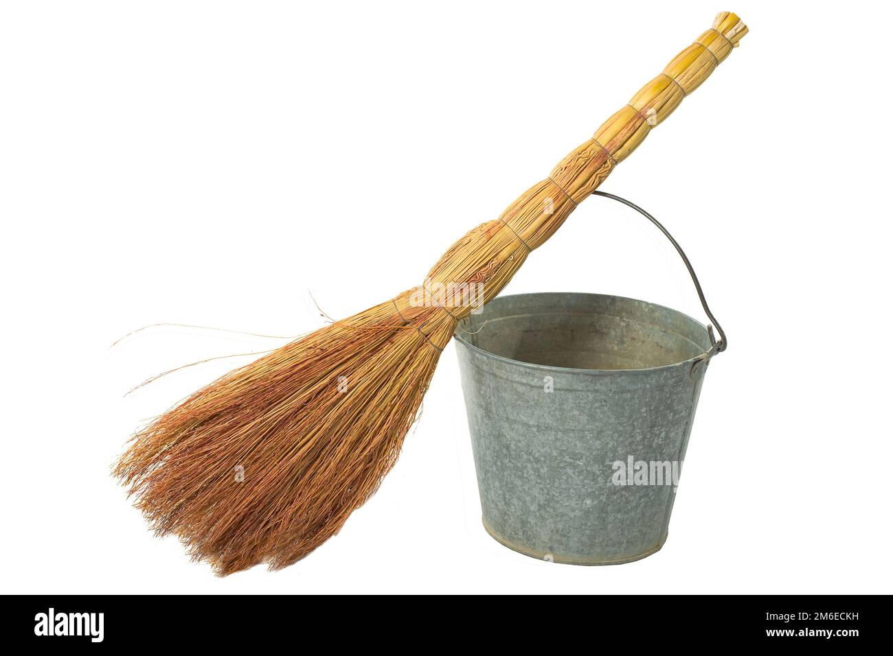 Old vintage traditional bucket, broom Stock Photo - Alamy